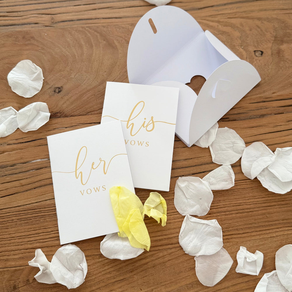 His and Her Vow booklets – Green Your Event