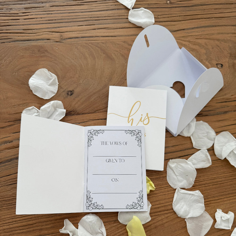 His and Her Vow booklets – Green Your Event